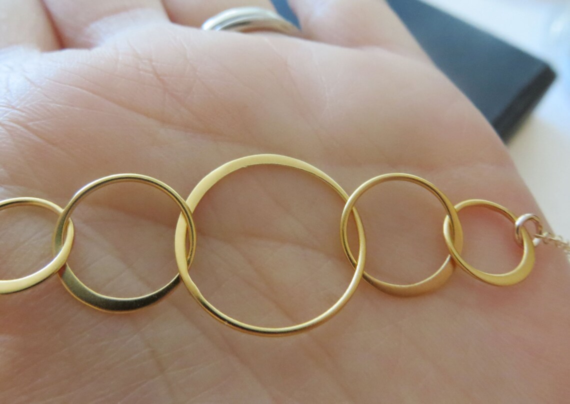 50th Birthday Gift for Women Initial 5 Ring Necklace 50th - Etsy