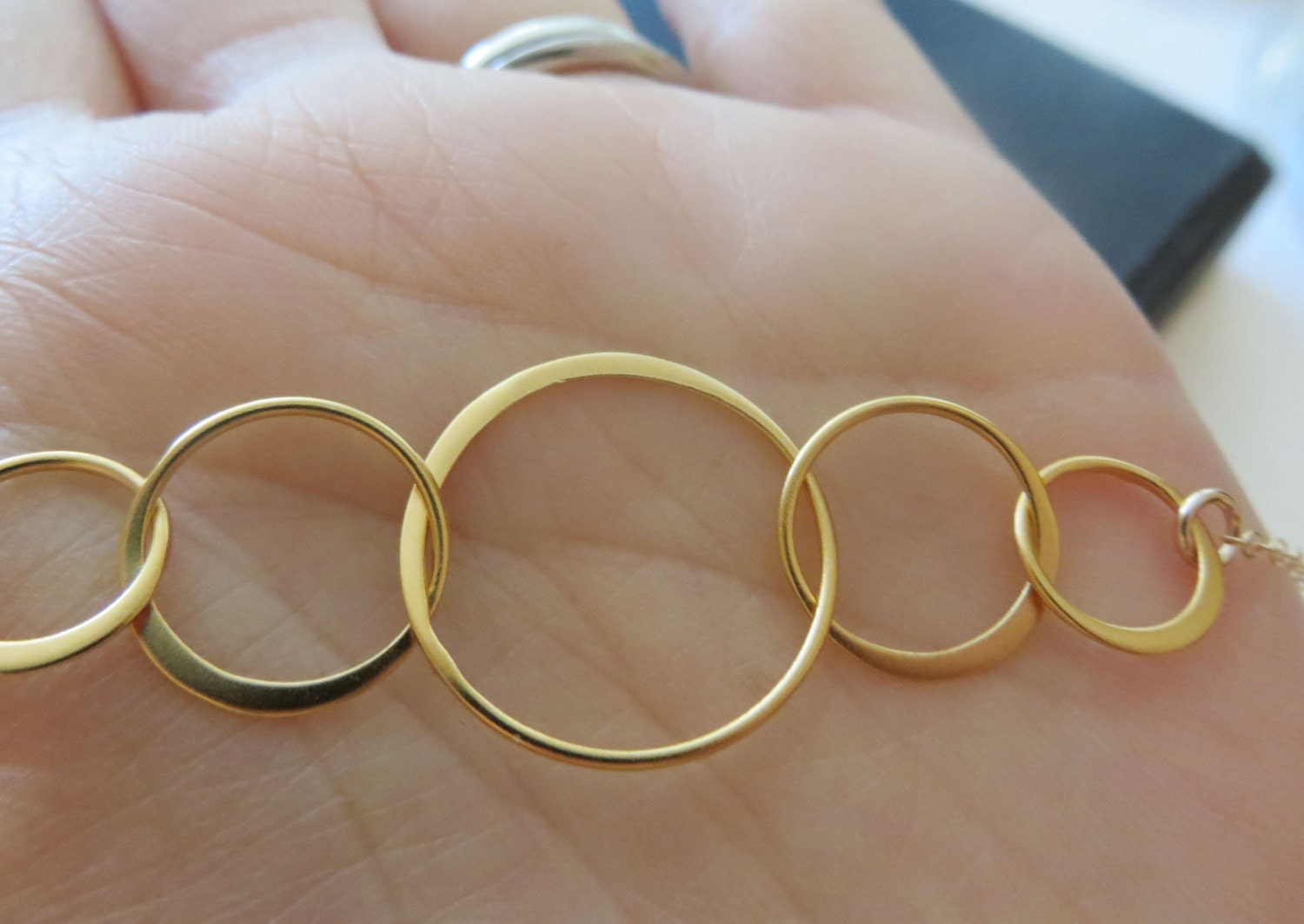 50th Birthday Gift for Women, 5 Rings for 5 Decades Necklace, Mixed ...