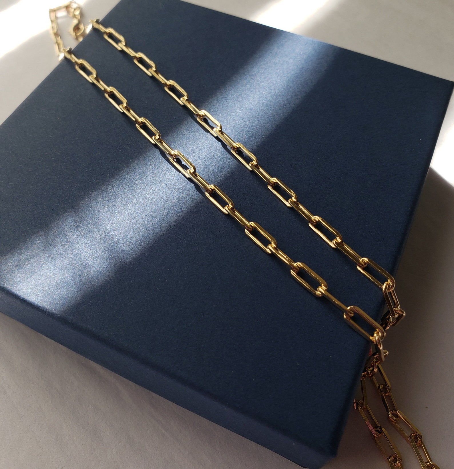 14k Gold Filled Paper Clip Necklace Perfect Size Medium - Etsy