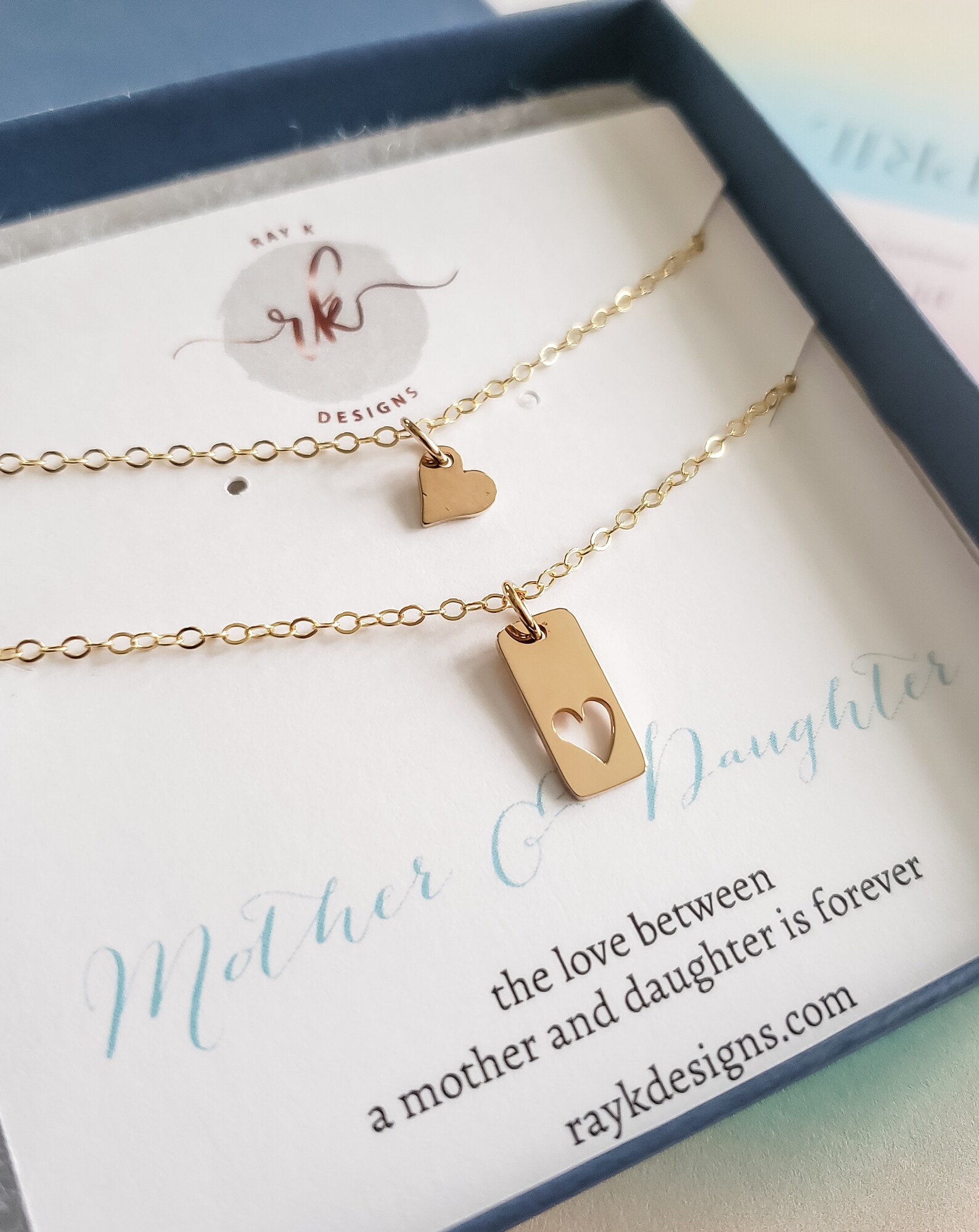Mother Daughter Necklace Gold Heart Cutout Necklace Mother Daughter ...