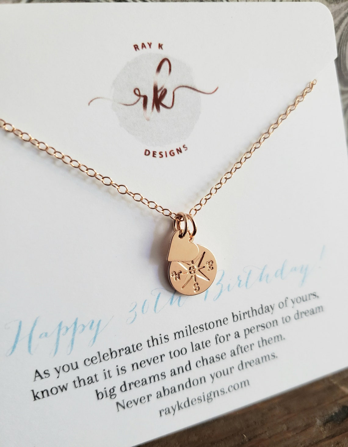 30th Birthday Gift for Women Compass Heart Necklace 30th | Etsy