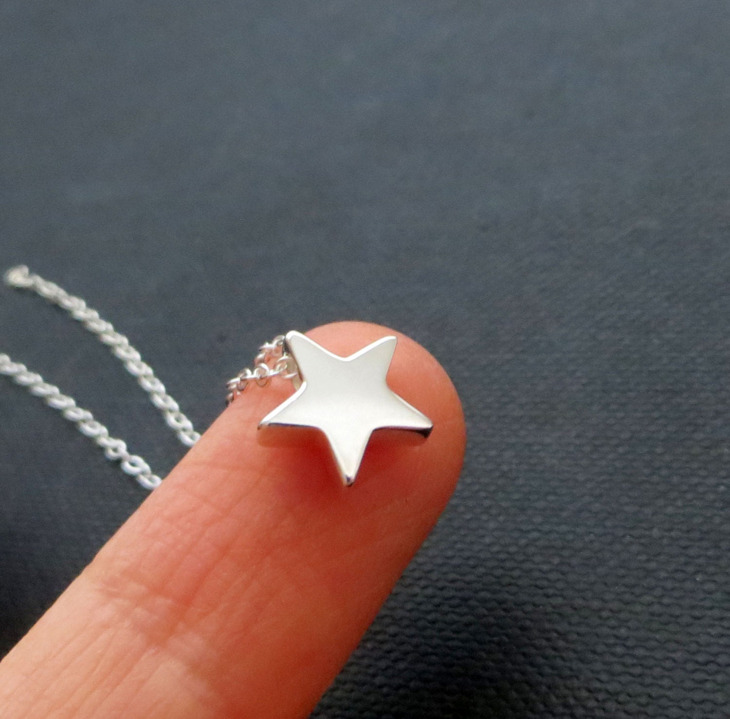 Tiny Star Necklace // Sterling Silver Tiny Star Charm // - Etsy