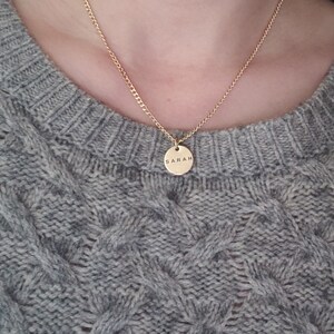 Minimalist Name Tag Necklace, 18k Gold Filled Chain, Simple Dainty ...