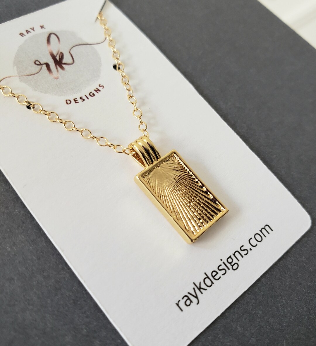 Sunburst Medallion Necklace, Sunburst Rectangle Pendant, Nature, Gift for Her - Etsy