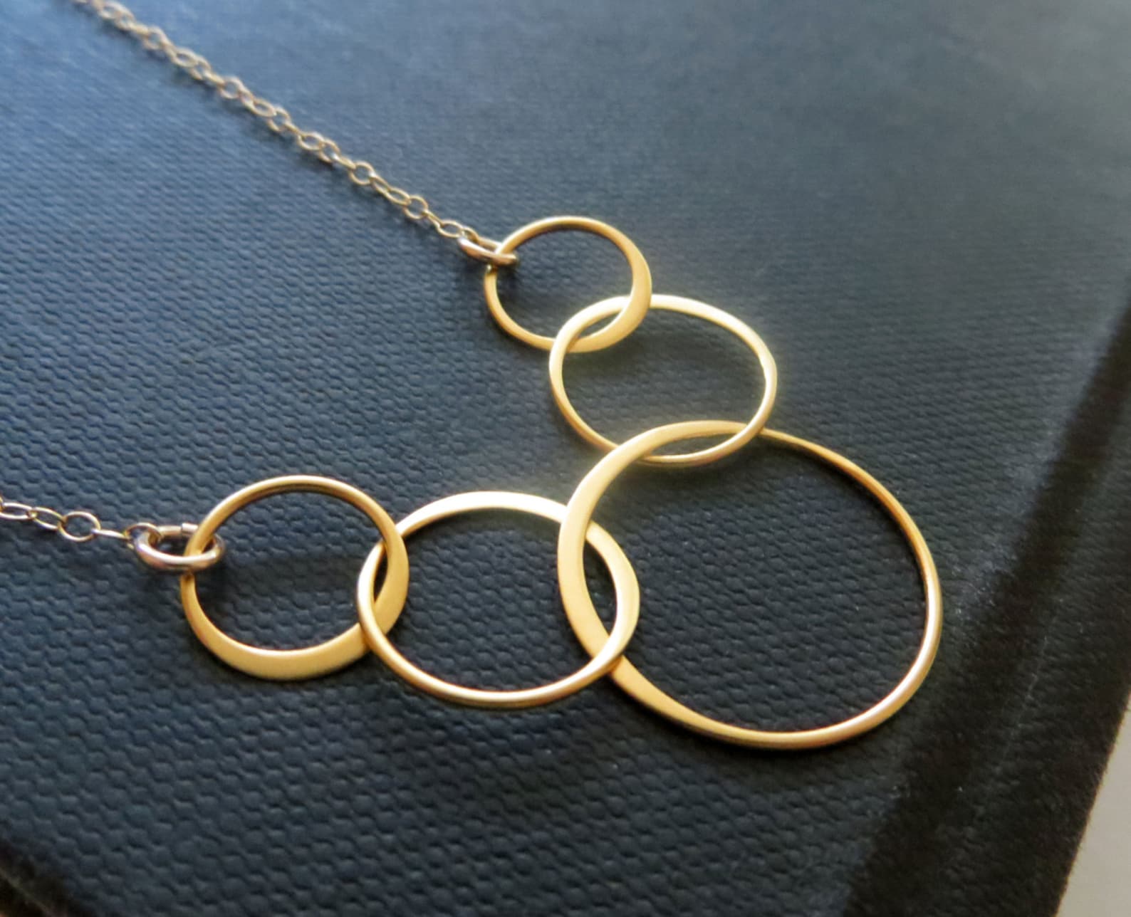 50th Birthday Gift for Women, 5 Rings for 5 Decades Necklace, Mixed ...