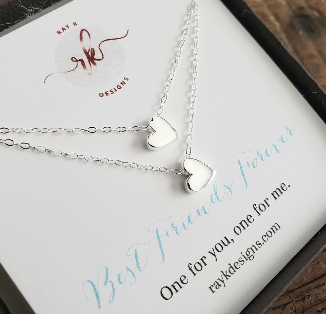 Best Friend Gift, Small Heart Necklace for Two Girls Friendship ...