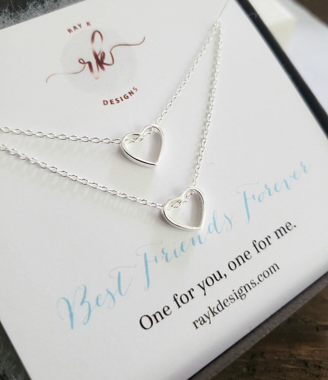 Best Friend Gift, Small Open Heart Necklace Set for 2, Best Friends ...