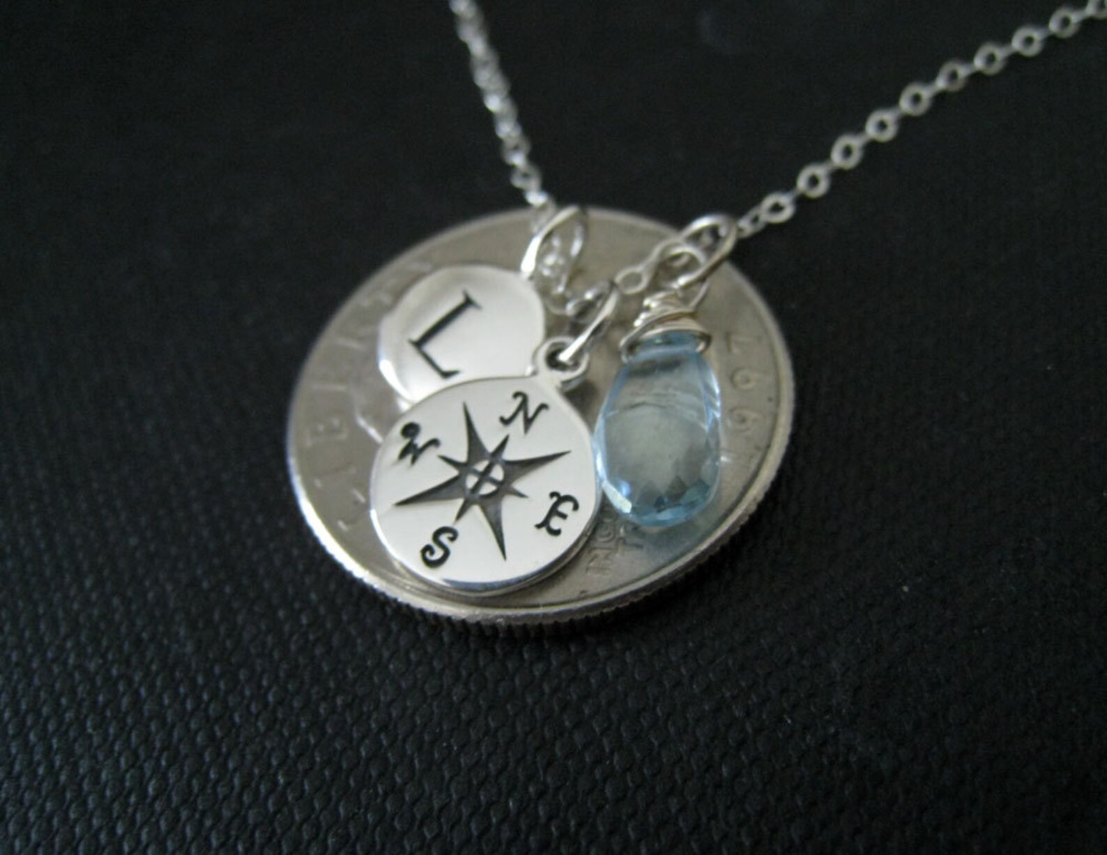 Graduation Gift for Daughter Personalized Compass Necklace Initial ...