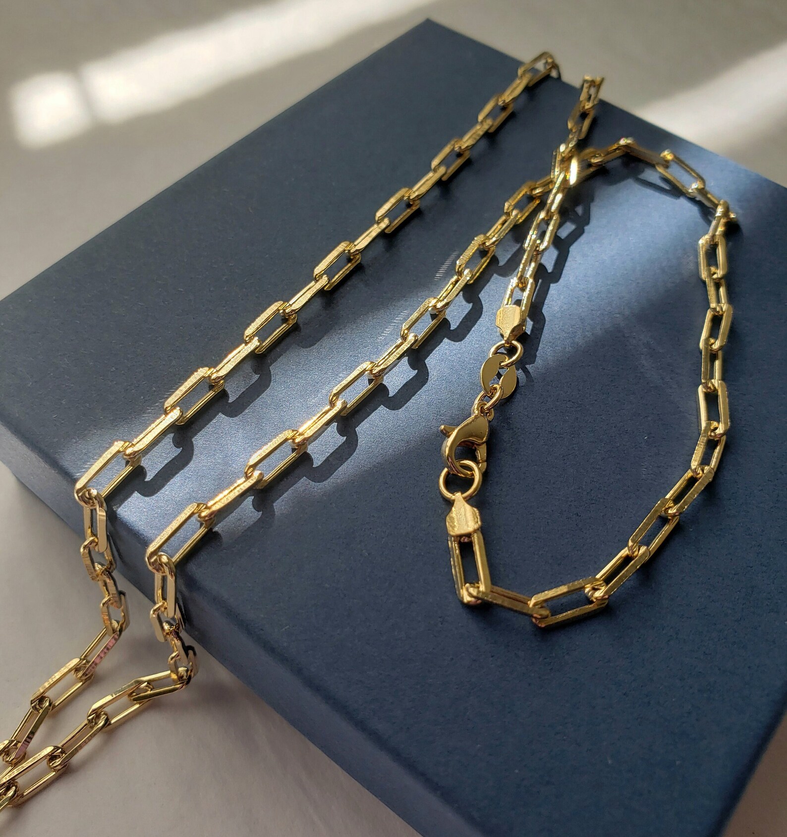 14k Gold Filled Paper Clip Necklace Perfect Size Medium - Etsy