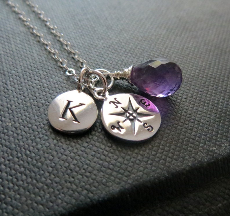 Graduation Gift for Daughter Personalized Compass Necklace Initial ...