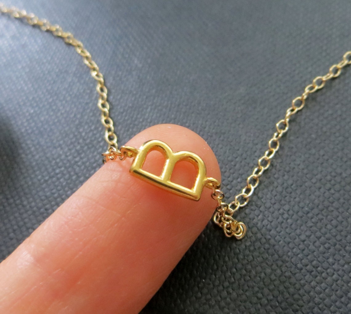 Multiple Initial Necklace Gold Sideways Initial Charm | Etsy