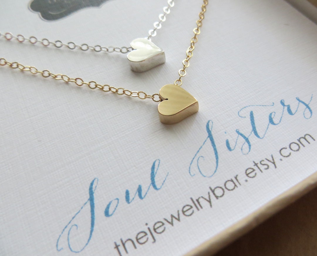 Soul Sisters Heart Necklace, Set of 2 Best Friends Christmas Gift ...