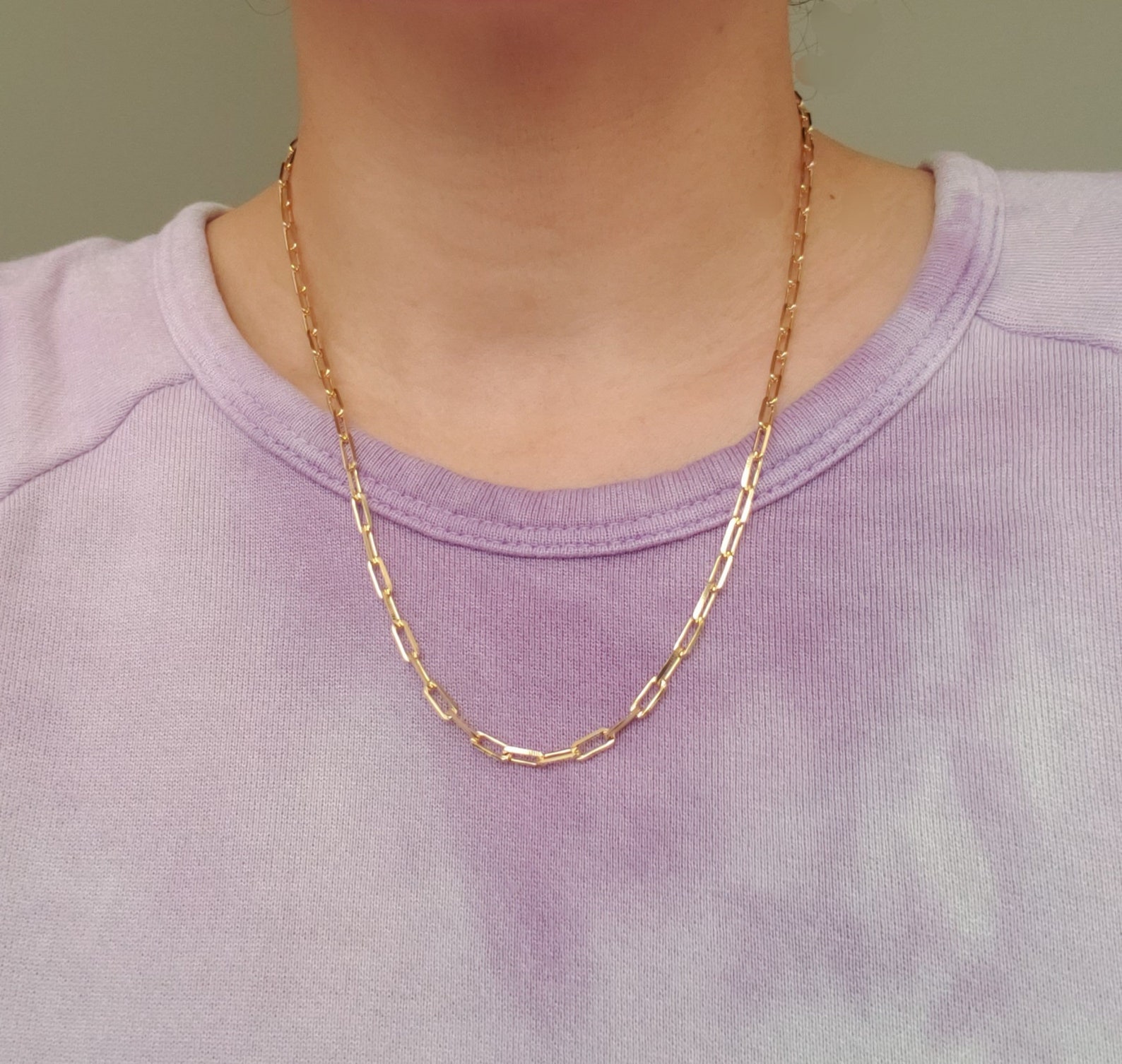 14k Gold Filled Paper Clip Necklace Perfect Size Medium - Etsy