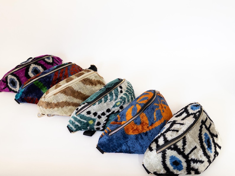 Silk Velvet Ikat Fanny Pack: Handmade Turkish Belt Bag - Etsy