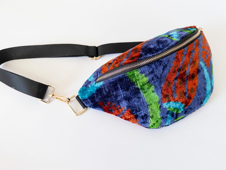 Silk Velvet Ikat Fanny Pack: Handmade Turkish Belt Bag - Etsy