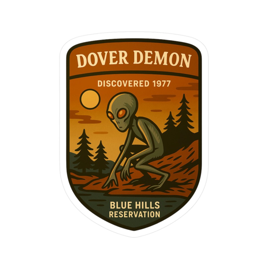 Dover Demon Alien Patch Sticker Kiss-cut Vinyl Decal | Blue Hills ...
