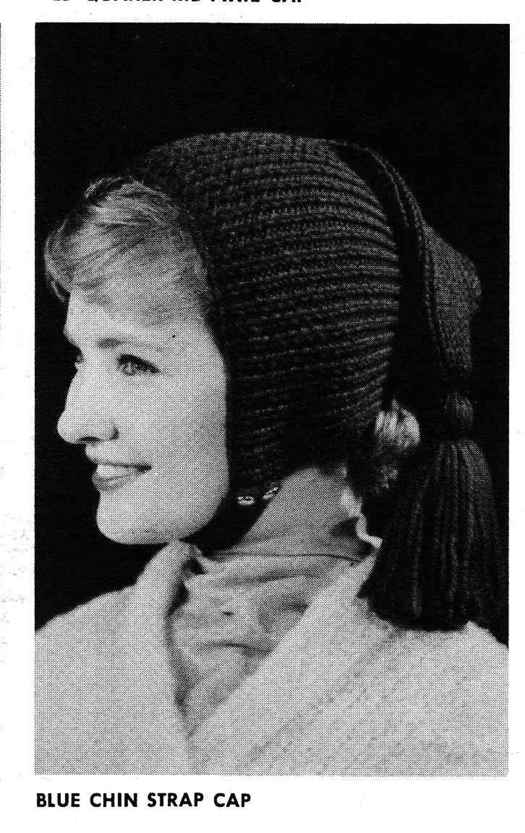 PATTERN Vintage Winter Stocking Cap With Chin Strap KNITTING PATTERN ...