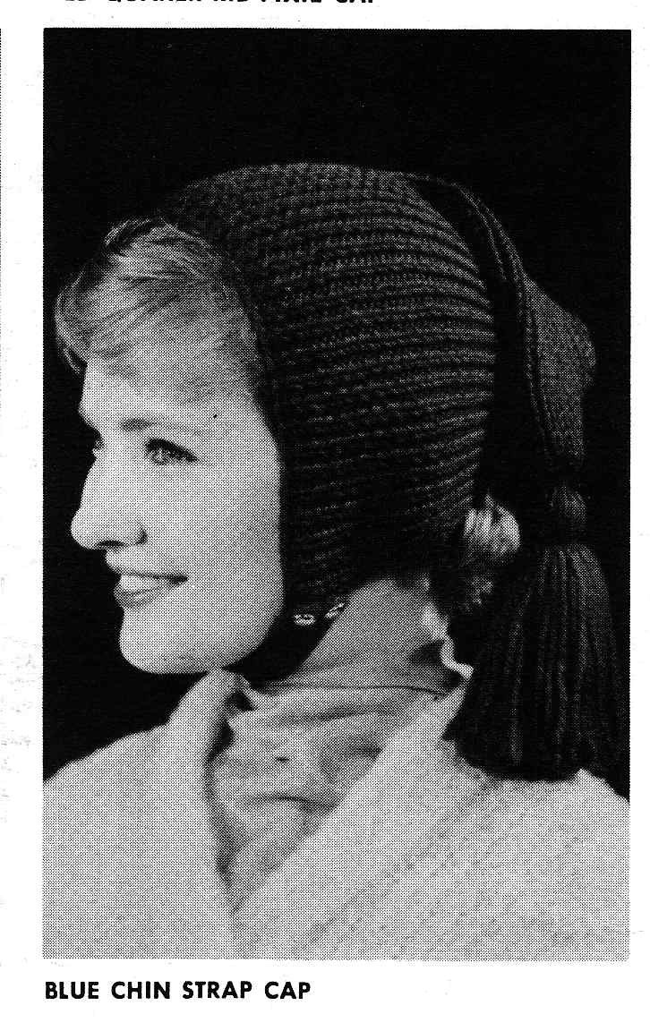 PATTERN Vintage Winter Stocking Cap With Chin Strap KNITTING PATTERN ...