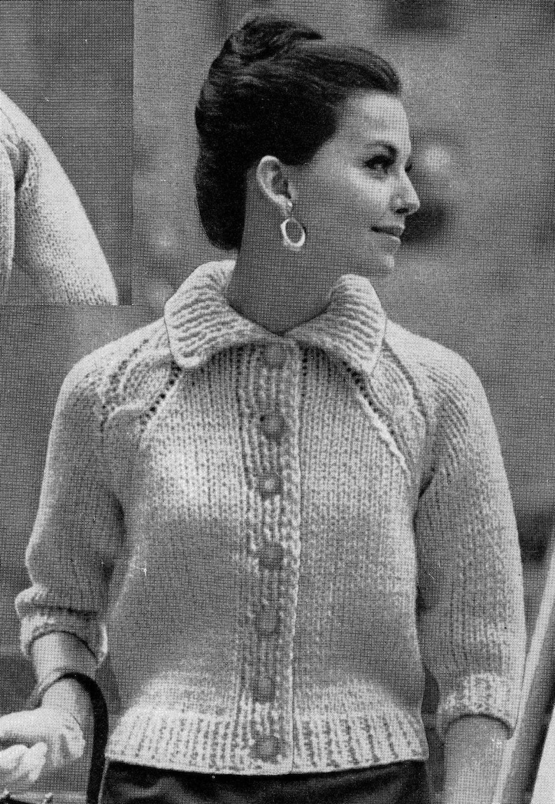 PATTERN 1950s Vintage Cropped Cardigan Sweater Buttondown Very Classy ...