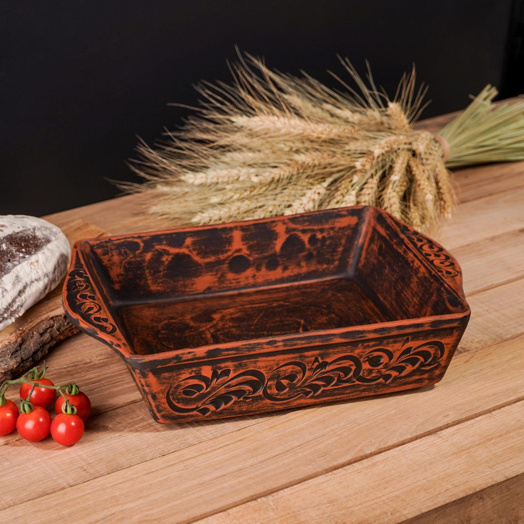 Handmade Clay Baking Pot: Rustic Terracotta Cookware - Etsy