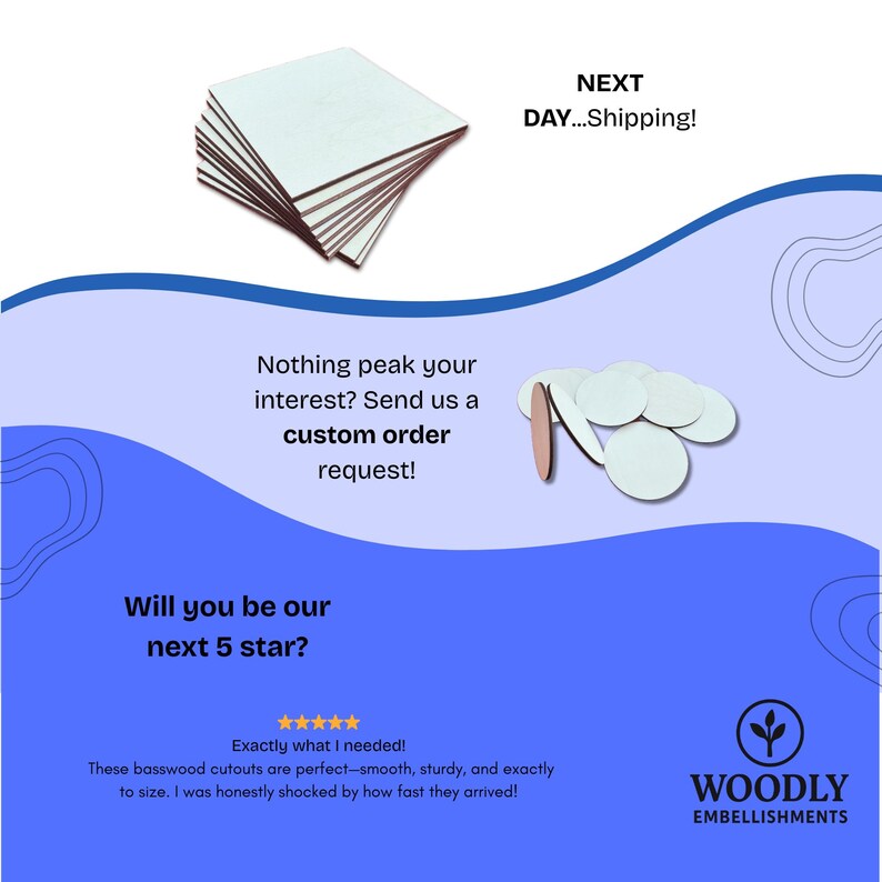 Slanted Rectangle Wood Blanks – 3mm Basswood Parallelogram Shapes for ...