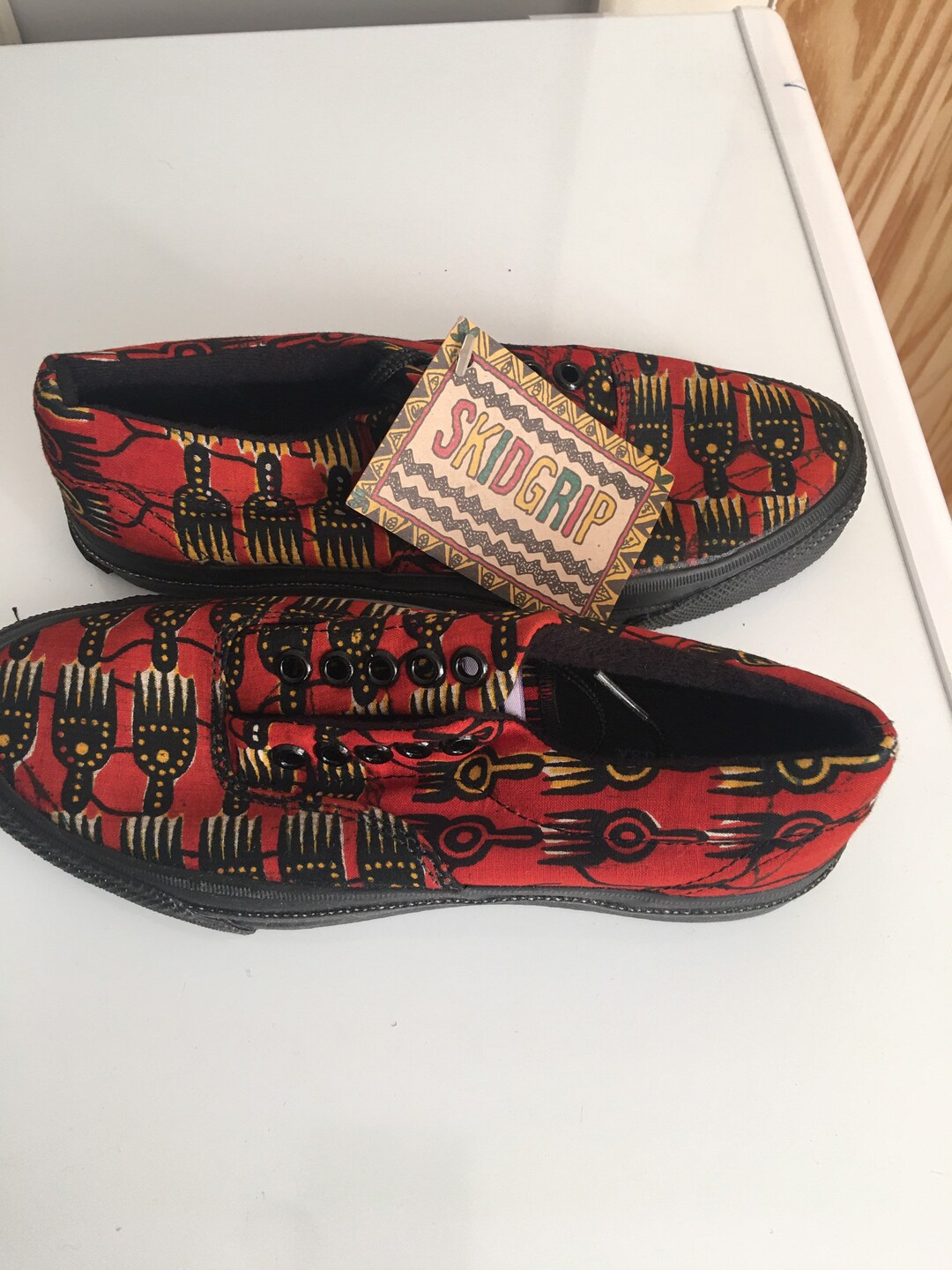 Vintage 1980s, Deadstock, African Print Fabric Converse Skidgrips ...