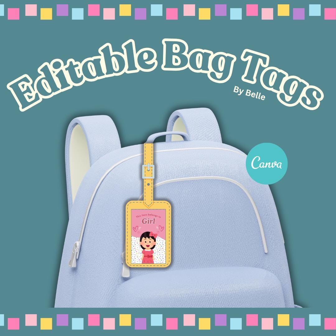 Editable Pink Polka Dot Name Tags – Personalized Labels for Kids ...