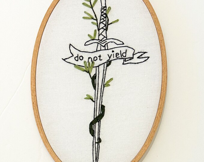 Do Not Yield Sword Fantasy Handmade Embroidery Gift Birthday ...