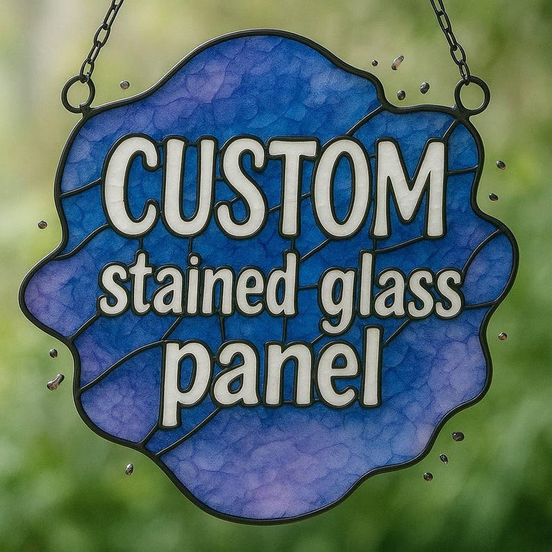Custom Stained Glass Panel, Handmade Window Art, Your Design - Etsy