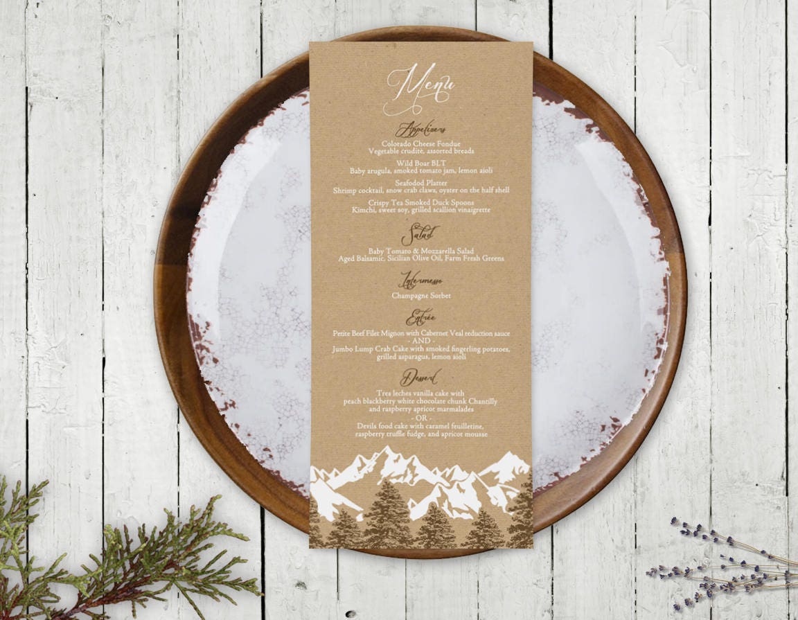 Wedding Invitation Suite: SAMPLE Mountains Colorado Kraft | Etsy