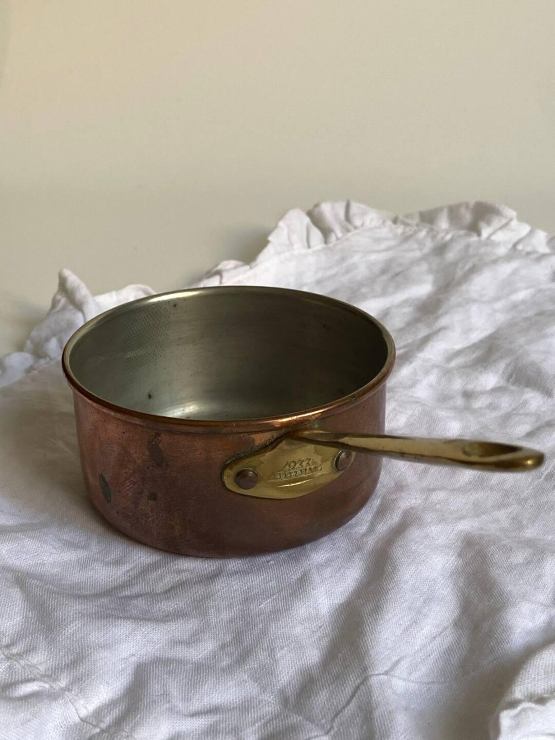 Vintage Copper Saucepan Dorre Sweden, Small Copper Pan Brass Handle ...