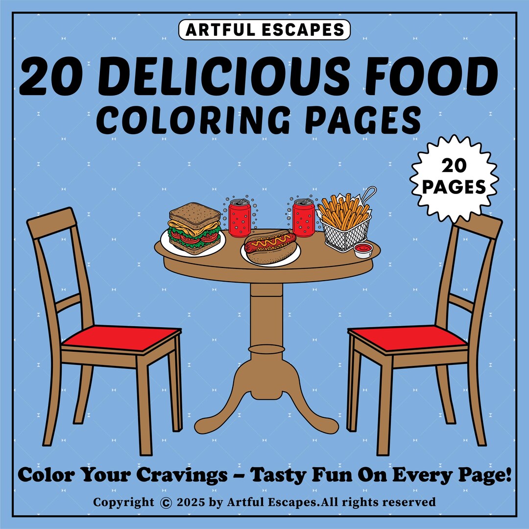 20 Delicious Food Coloring Pages for Kids: Tasty Treats Activity Book ...
