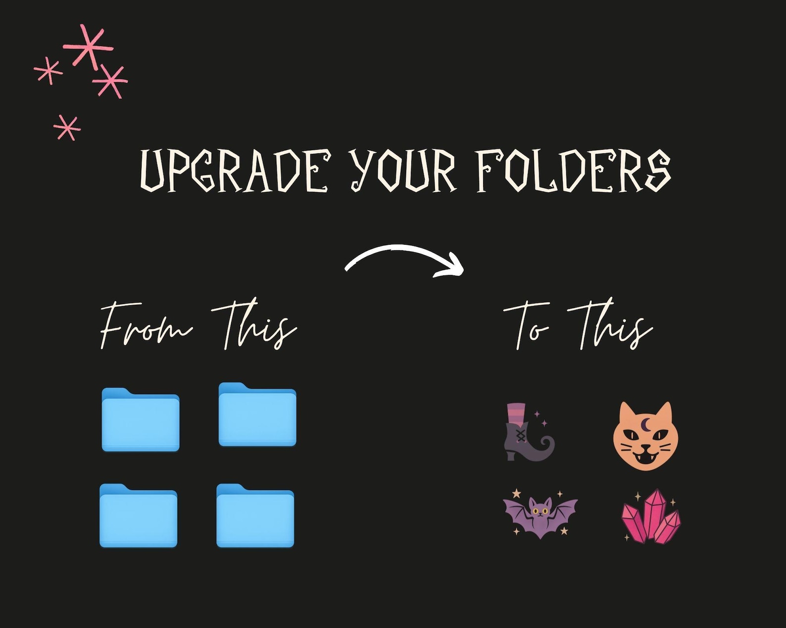 Midnight Witch Folder Icons for Mac and Windows – Spooky Cute Desktop ...