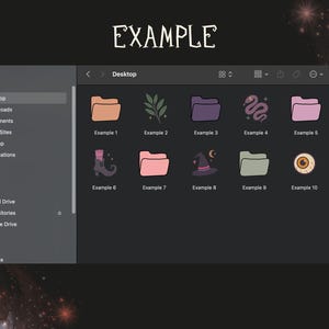 Midnight Witch Folder Icons for Mac and Windows – Spooky Cute Desktop ...