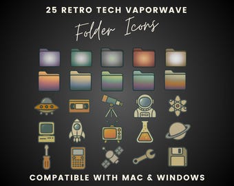 40 Synthwave Desktop Icons, Synthwave Aesthetic, Windows Folder Icons ...
