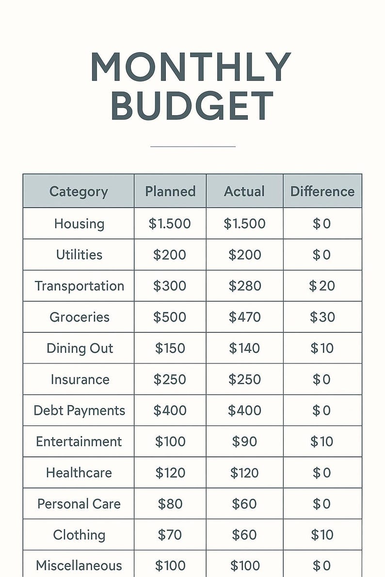 Simple Monthly Budget Template | Track & Organize Your Expenses (excel ...