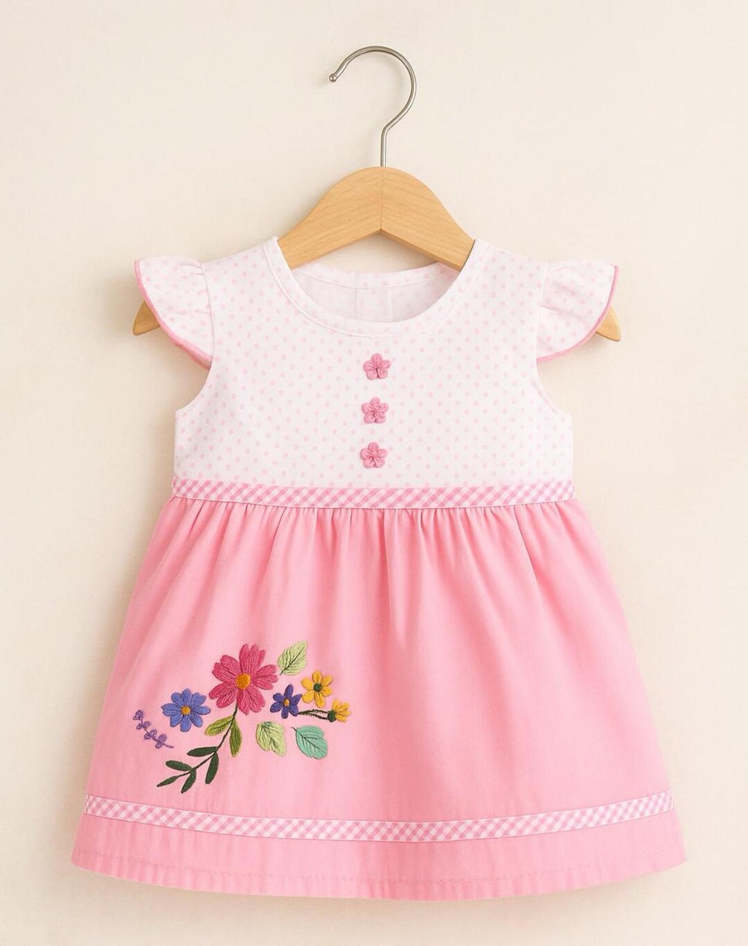 Vintage We're Kids Brand Pink and White Polka Dot Dress - Size 12 ...