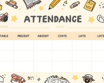 Pastel School Attendance Form - Etsy UK