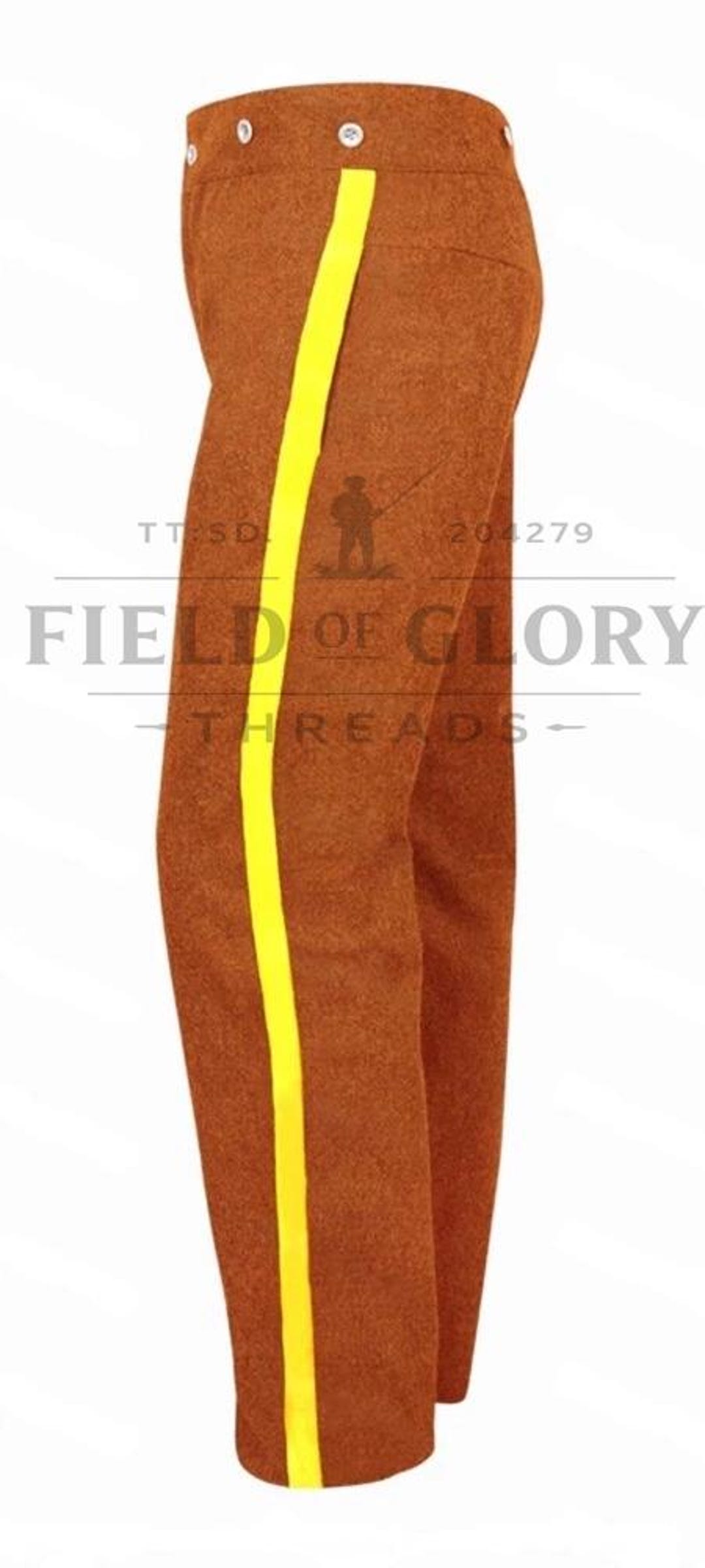 Butternut Wool Civil War Trousers – Re-enactment Costume With 1.5 Inch ...