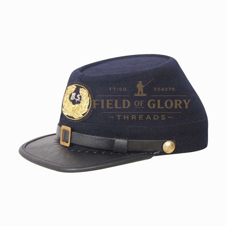 Civil War Union Officer Kepi - Navy Blue Wool Military Hat - US Army ...