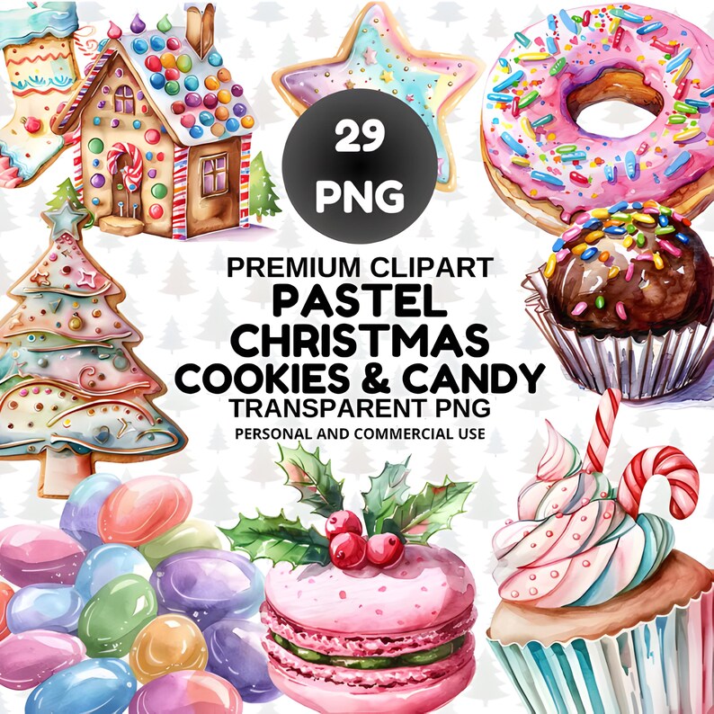 370 Christmas Sugar Treats Clipart Mega Bundle | Transparent PNG ...