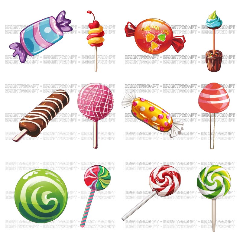 Colorful Candy Sweet Pops Clipart | Lollipop & Candy Shop Art ...