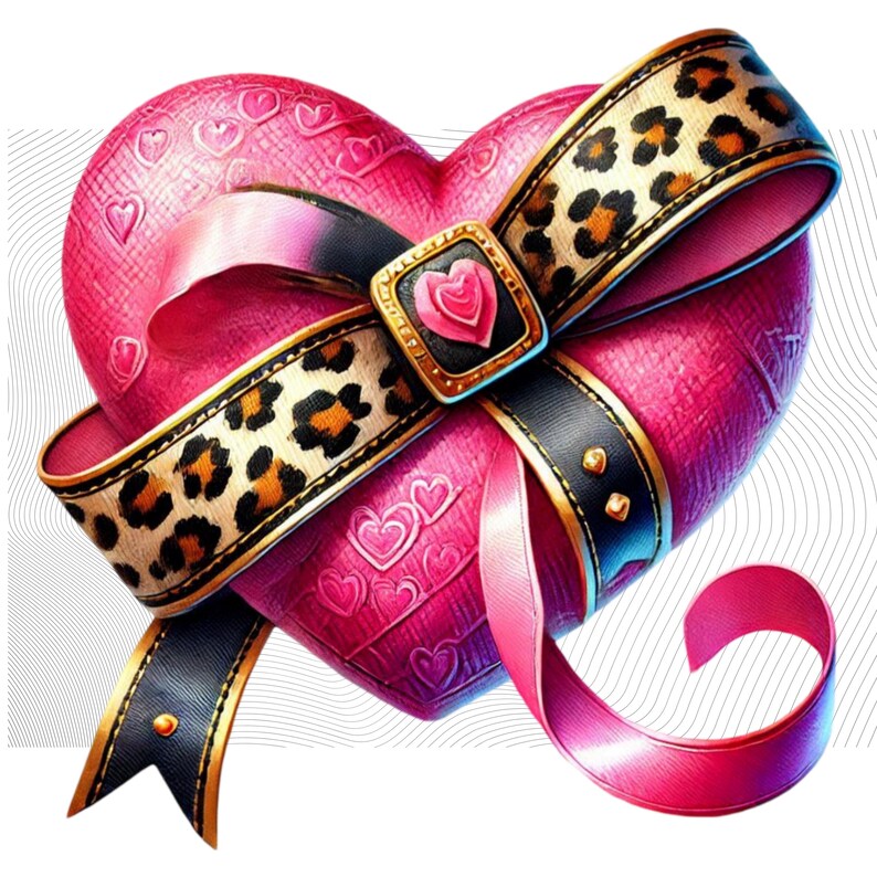 Valentine Heart Bow Clipart, Romantic Graphics (50 PNG, Digital ...