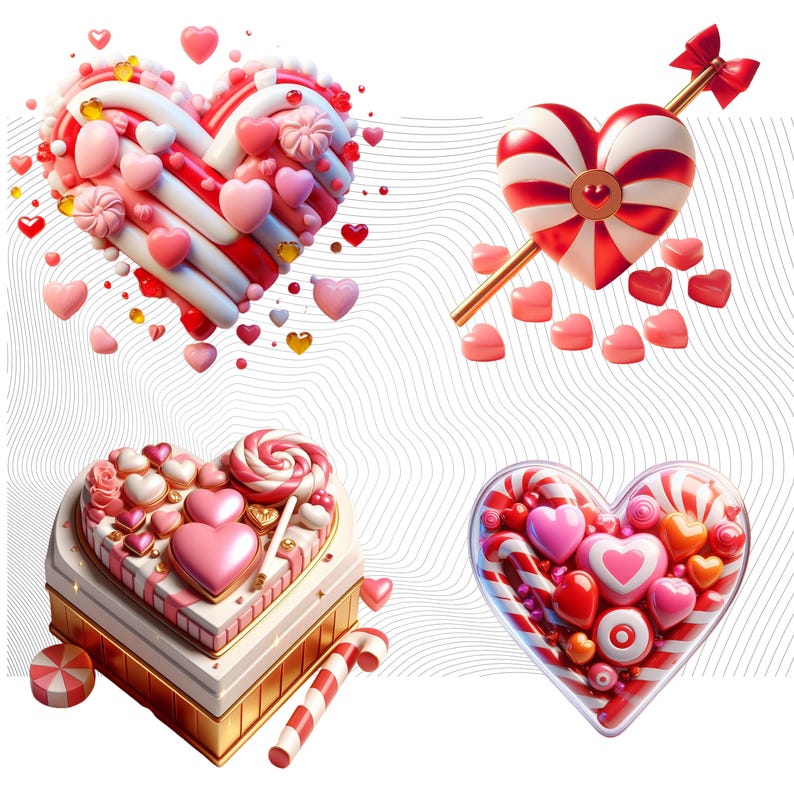 Valentine Candy Heart PNG | Sweet Heart Valentines Day Clipart (digital ...