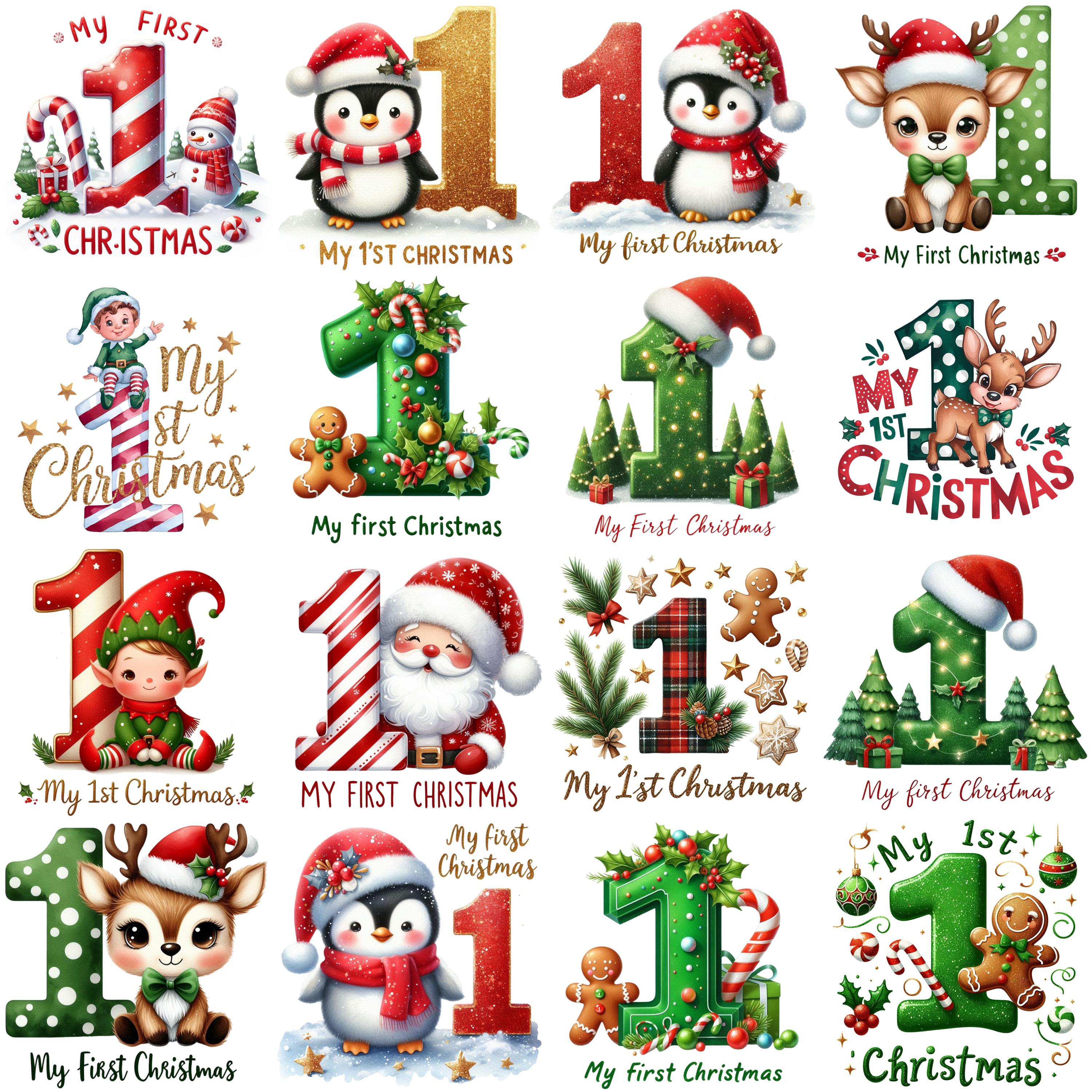My First Christmas Clipart Collection, Transparent PNG, Baby 1st Xmas ...