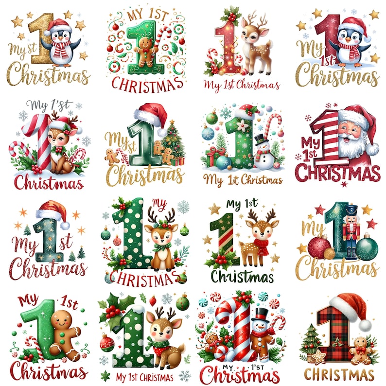 My First Christmas Clipart Collection, Transparent PNG, Baby 1st Xmas ...