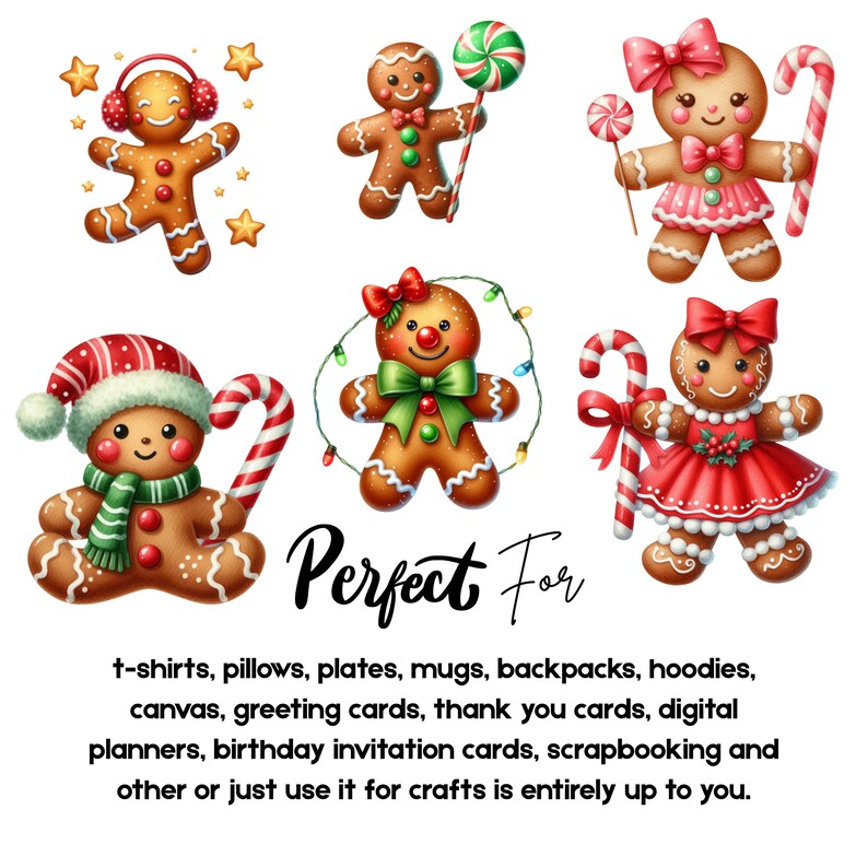 Christmas Gingerbread Clipart MEGA Bundle Transparent PNG | People ...