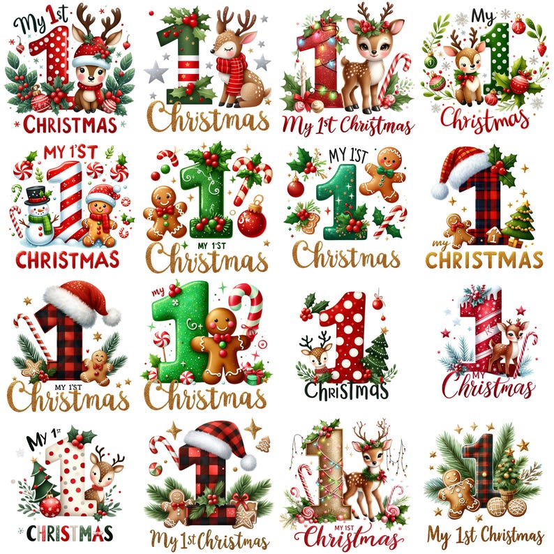 My First Christmas Clipart Collection, Transparent PNG, Baby 1st Xmas ...