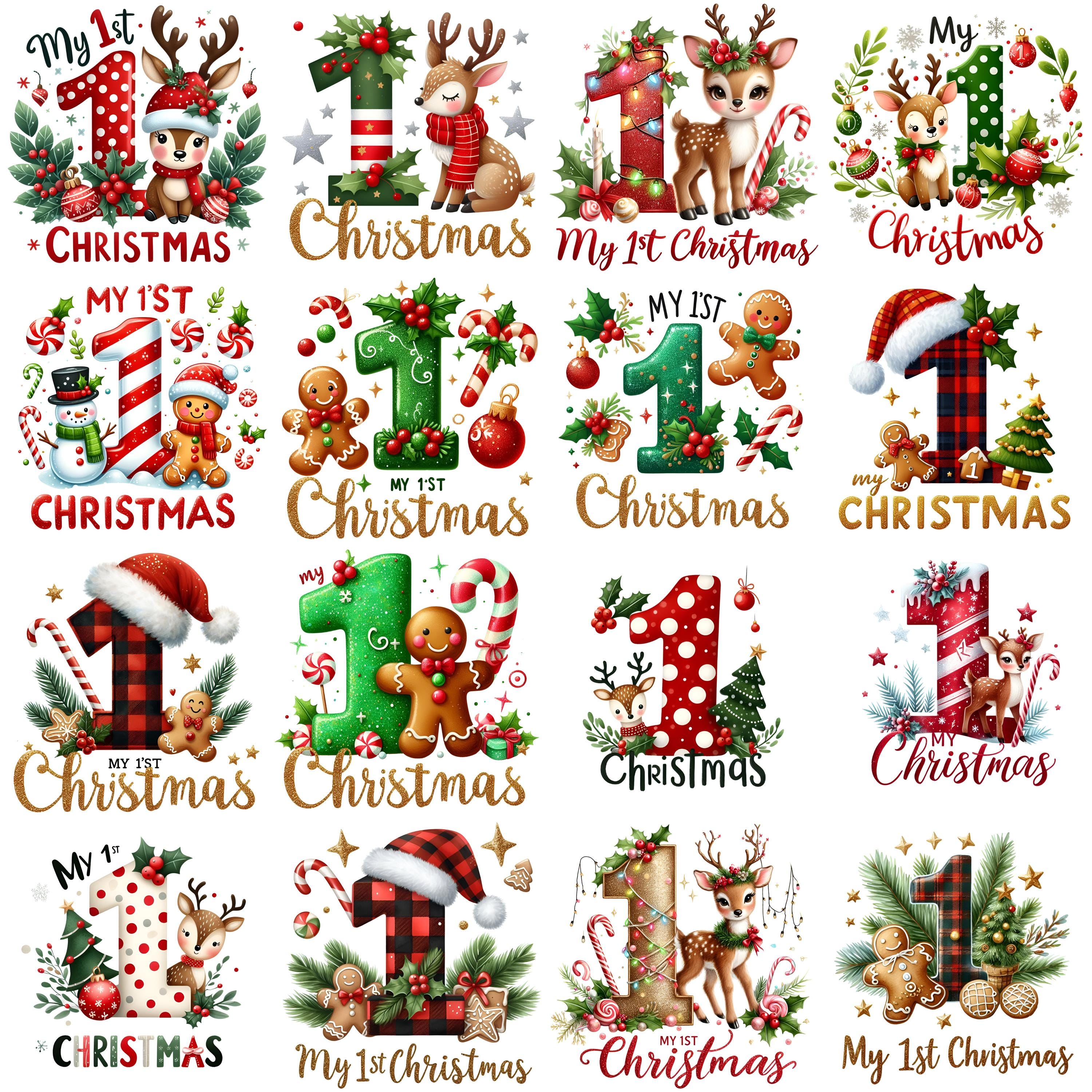 My First Christmas Clipart Collection, Transparent PNG, Baby 1st Xmas ...