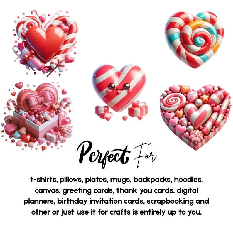 Valentine Candy Heart PNG | Sweet Heart Valentines Day Clipart (digital ...